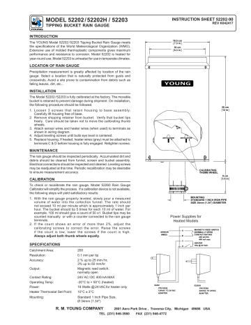 Young 52202 Tipping Bucket Rain Gauge Owner's Manual | Manualzz