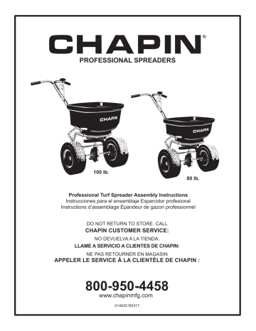 Chapin 8400C 100 lbs. Professional Spreader Product Manual | Manualzz