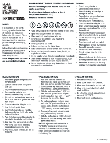 Titan3 HT-151 Multi-Function Butane Torch Installation Guide | Manualzz