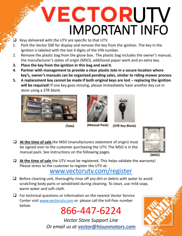 Vector HDVector500GRE 500 4WD 500cc Utility Vehicle Guide | Manualzz