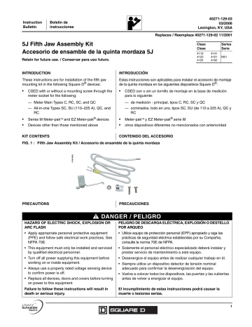 Square D 5J Fifth Jaw Kit Instructions | Manualzz