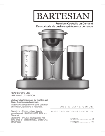 BARTESIAN 55300 8 oz. Grey Cocktail Machine User guide | Manualzz