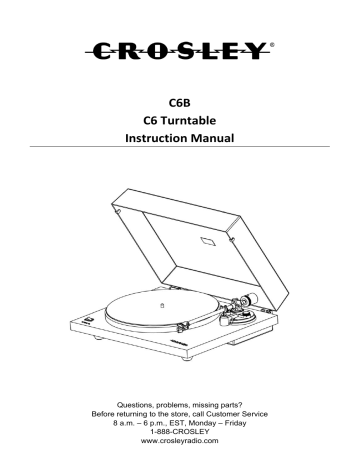 Crosley C6B-BK Turntable Instructions | Manualzz