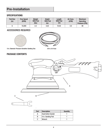 Husky H4870 6 in. Dual Action Sander Specification | Manualzz