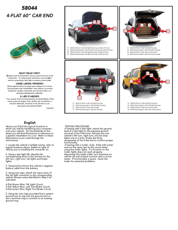 CURT 58044 4-Way Flat Connector Socket installation Guide | Manualzz