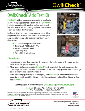 QWIKCHECK QT2000 Acid Test Kit Instructions | Manualzz
