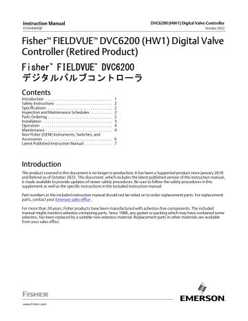 Fisher FIELDVUE DVC6200 HW1 デジタルバルブコントローラ (DVC6200 HW1 Digital Valve ...