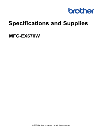 Brother MFC-EX670W Color Fax Specifications | Manualzz