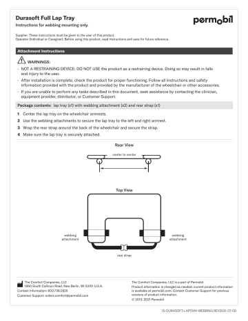 permobil Durasoft Lap Tray Instruction | Manualzz