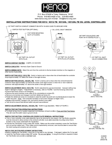 KENCO Engineering K512 Oil Level Controller Installation Instructions ...