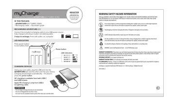 myCharge Adventure H2O Turbo 20K AHCT20KG Quick Start Guide | Manualzz