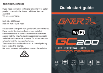Gator GC200 Quick Start Guide | Manualzz