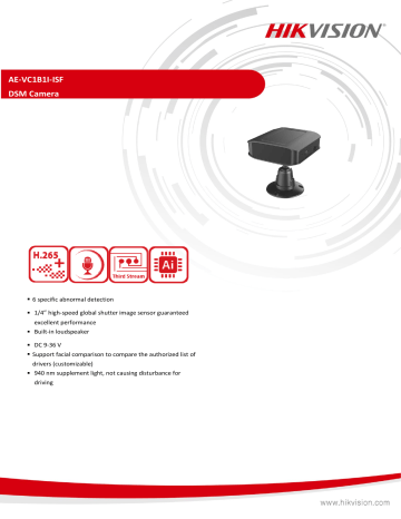 Hikvision AE-VC1B11-ISF Mobile Camera Data Sheet | Manualzz