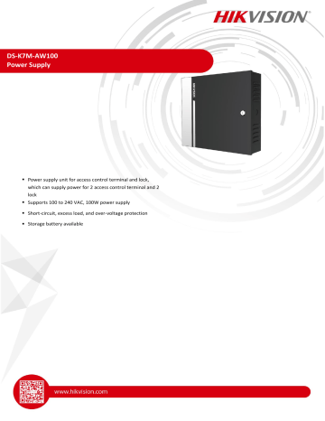 Hikvision DS-K7M-AW100 Access Control Accessory Data Sheet | Manualzz
