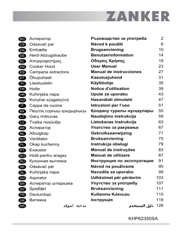 Zanker KHP62350SA Flachschirmhaube User Manual | Manualzz