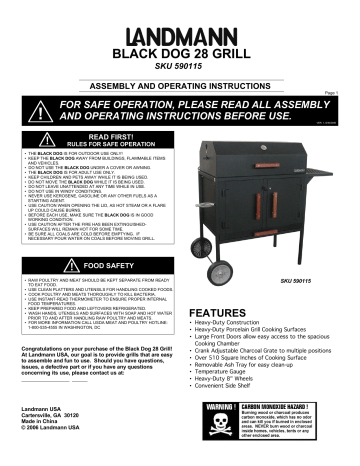 Landmann 590115 Bbq And Gas Grill Owner's Manual | Manualzz