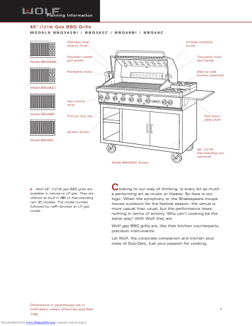 Wolf BBQ36 BI Bbq And Gas Grill Installation Guide | Manualzz