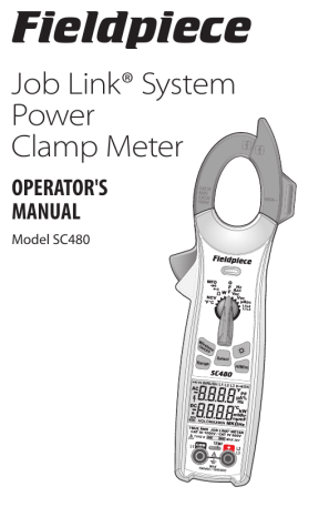 Fieldpiece SC480 Wireless Power Clamp Meter User Manual | Manualzz