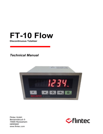 Flintec FT-10 Flow Weight Indicator Manual | Manualzz