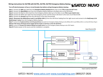 Satco 65-708 ADD ON EM FOR LOW BAYS Wiring Instructions | Manualzz