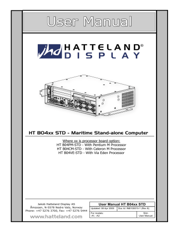 Hatteland Technology HT B04PM STD-xx User Manual | Manualzz