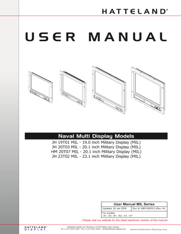 Hatteland Technology JH 20T03 MIL-x1 Display User Manual | Manualzz