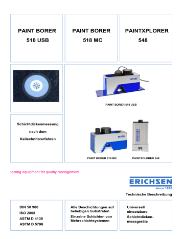 ERICHSEN PAINT BORER 518 USB Technische Beschreibung | Manualzz