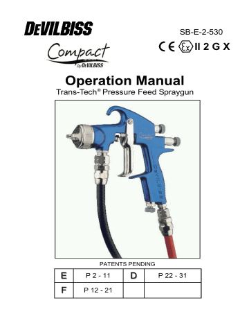 DeVilbiss Compact Trans-Tech Betriebsanleitung | Manualzz