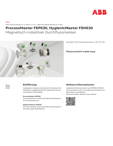 ABB ProcessMaster FEP630 Inbetriebnahmeanleitung | Manualzz