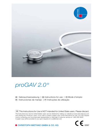 miethke proGAV 2.0 Gebrauchsanweisung | Manualzz