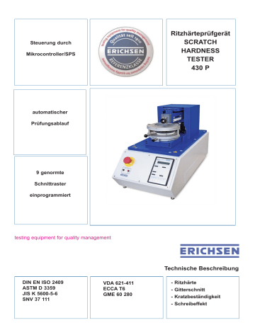ERICHSEN 430 P Technische Beschreibung | Manualzz