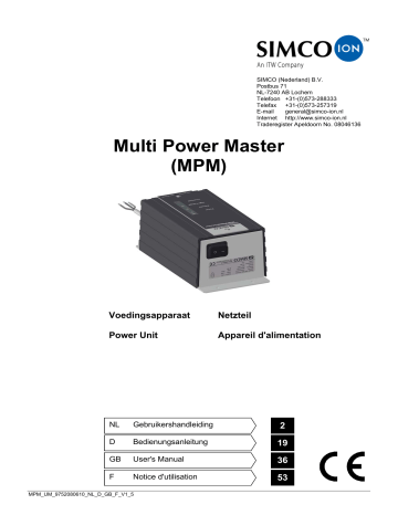 Simco Multi Power Master Bedienungsanleitung | Manualzz
