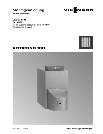 Viessmann VITOROND 100, VR2B Montageanleitung Für Die Fachkraft | Manualzz