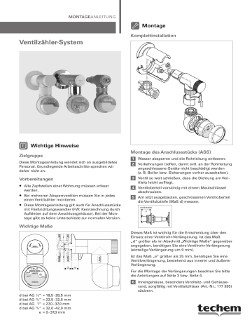 techem Ventilzähler-System Montageanleitung | Manualzz