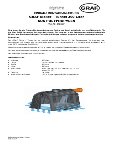 Graf Sicker – Tunnel Kurzanleitung | Manualzz