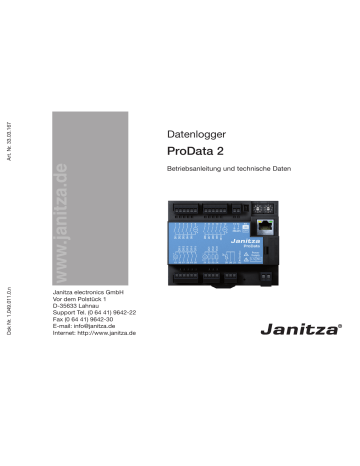 janitza ProData 2 Betriebsanleitung | Manualzz