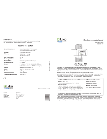 Liko Waage 350 Bedienungsanleitung | Manualzz