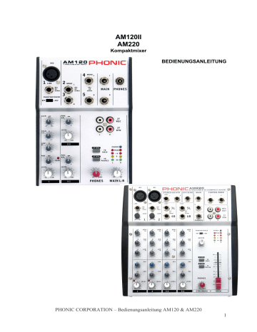 Phonic AM120, AM220 Bedienungsanleitung | Manualzz