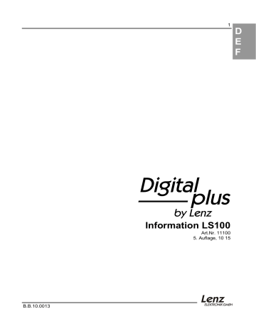 Lenz Digital plus LS100 Information | Manualzz