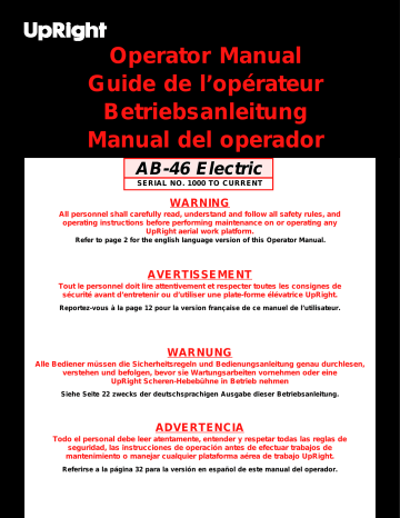Upright AB-46 Electric Betriebsanleitung | Manualzz