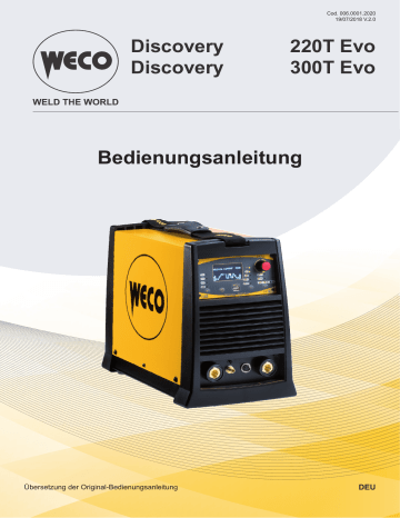 Weco Discovery 220T Evo, Discovery 300T Evo Bedienungsanleitung | Manualzz