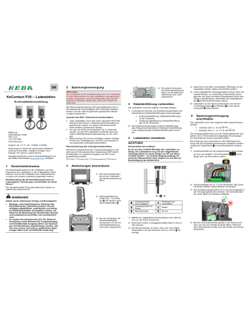 Keba KeContact P30 Kurzinstallationsanleitung | Manualzz