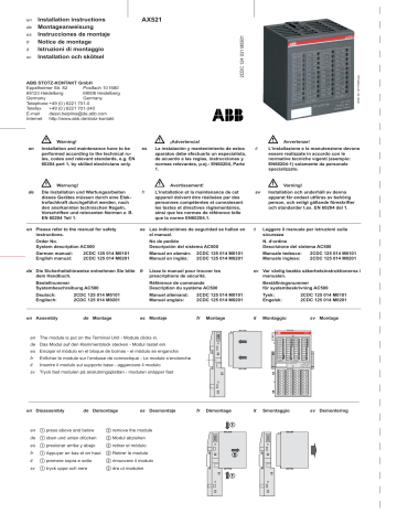 ABB AX521 Montageanweisung | Manualzz
