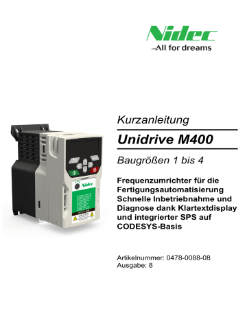 Nidec Unidrive M400 Kurzanleitung | Manualzz