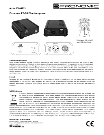 Pronomic 00044713 Anleitung | Manualzz