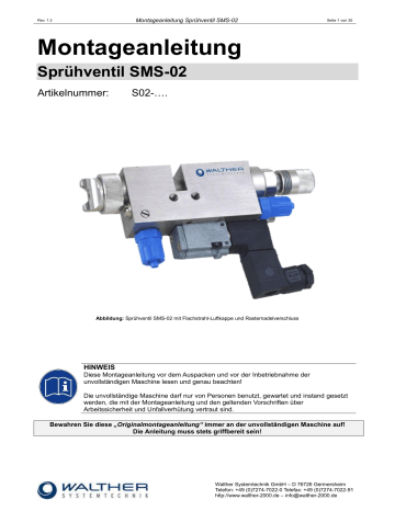 Walther SMS-02 Montageanleitung | Manualzz