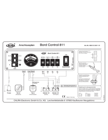 Calira Bord Control 811 Anschlussplan | Manualzz