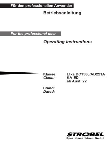 Efka DC1500/AB221A Betriebsanleitung | Manualzz