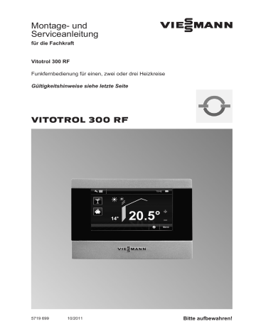 Viessmann Vitotrol 300 RF Montage- Und Serviceanleitung | Manualzz