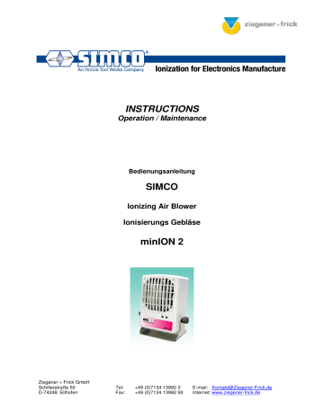 Simco minION 2 Bedienungsanleitung | Manualzz